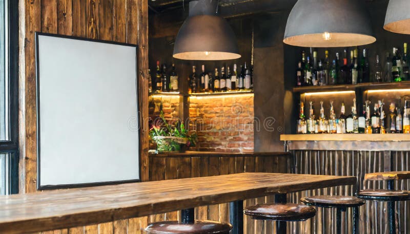 Bar Poster Mockup stock illustration. Illustration of edit - 305955265