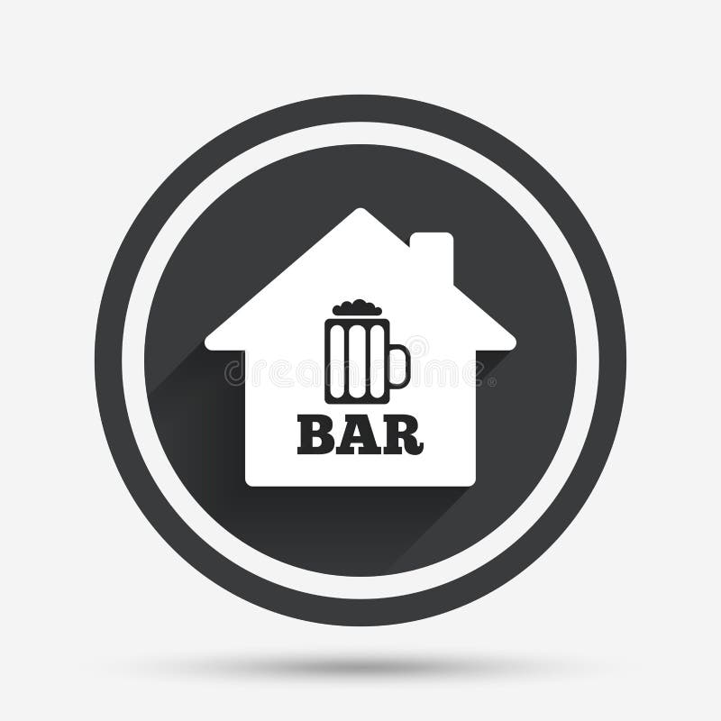 Bar or Pub Sign Icon. Glass of Beer Symbol Stock Vector - Illustration ...