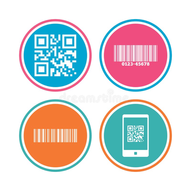Bar and Qr Code Icons. Scan Barcode Symbol. Stock Vector - Illustration ...