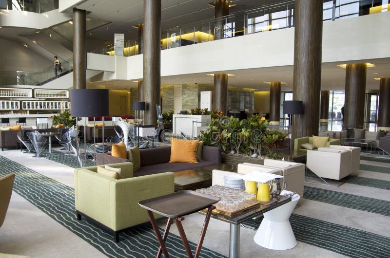 Bar Restaurant in Hotel Lobby Stock Image - Image of sofa, architecture ...