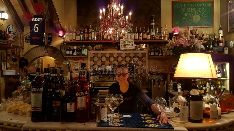 Bar in Rome, Italy with Bartender Editorial Stock Photo - Image of rome ...