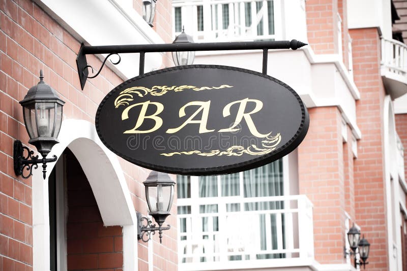 Bar and Restaurant sign stock photo. Image of cafe, tavern - 5856510