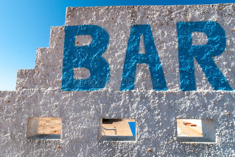 Bar Sign Painted on a Brick Wall Stock Photo - Image of architecture ...