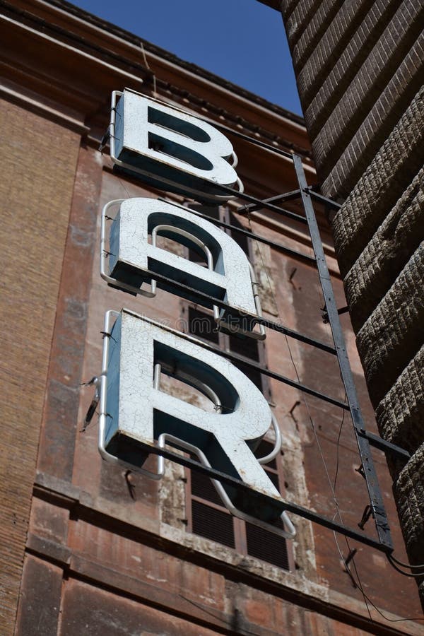 Bar sign in Rome stock image. Image of house, commercial - 33802175