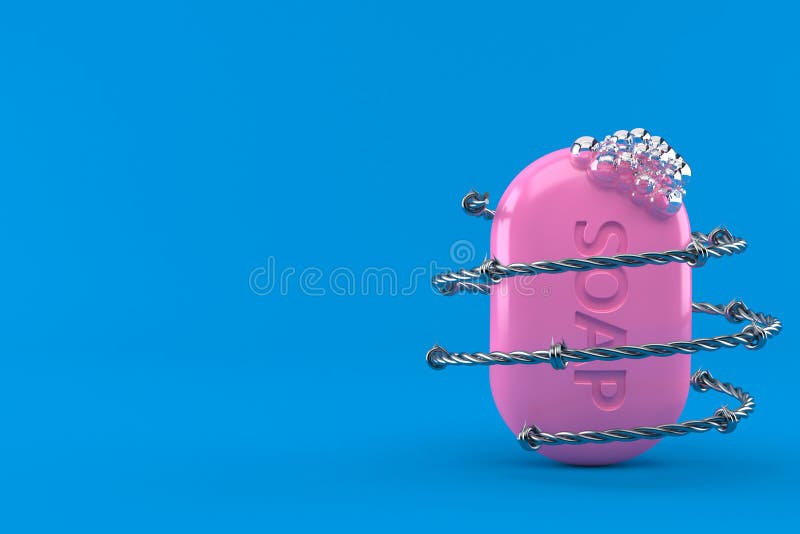 Bar of Soap with Barbed Wire Stock Illustration - Illustration of care ...