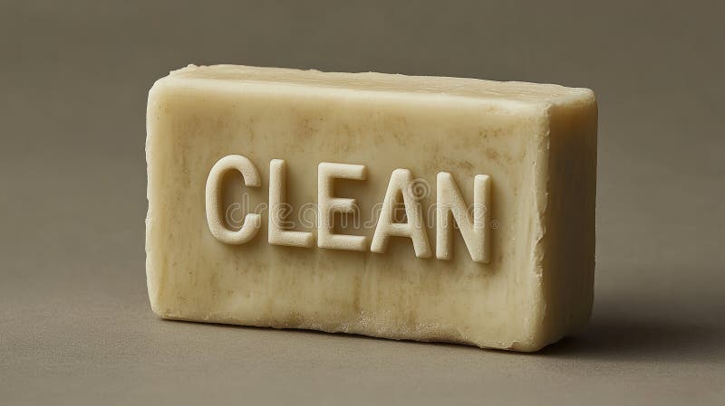 A Bar of Soap with CLEAN Embossed on it. Stock Image - Image of natural ...