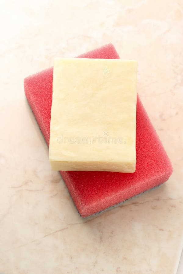 Bar of soap and sponge stock photo. Image of bathroom - 35002270