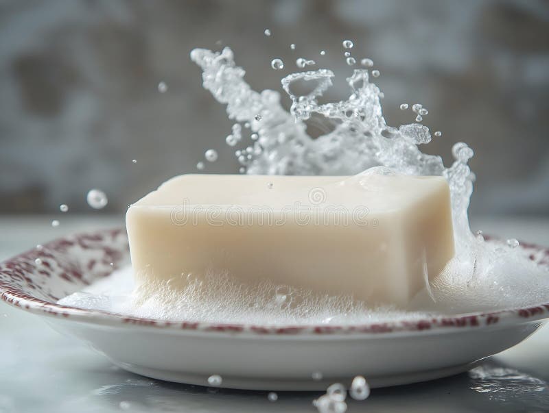 A Bar of Soap with Water Droplets Stock Illustration - Illustration of ...