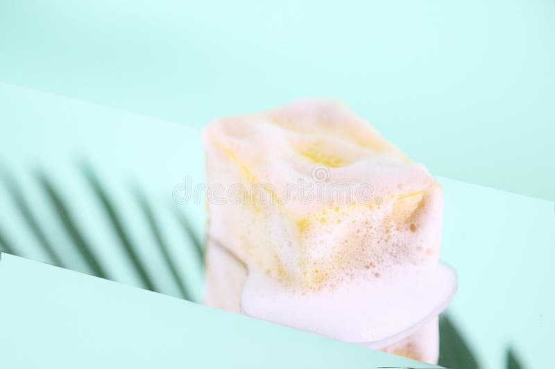 Bar of Solid Soap Foamy Yellow Soap Stock Image - Image of bathing ...
