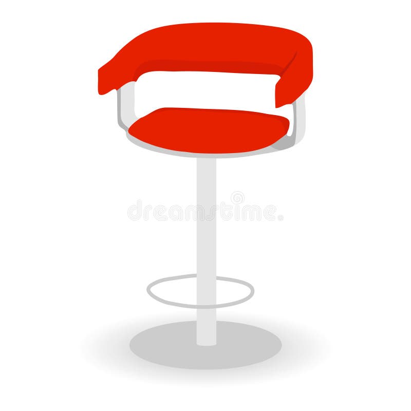 Bar Stool with Back. Red Bar Stool Stock Illustration - Illustration of ...