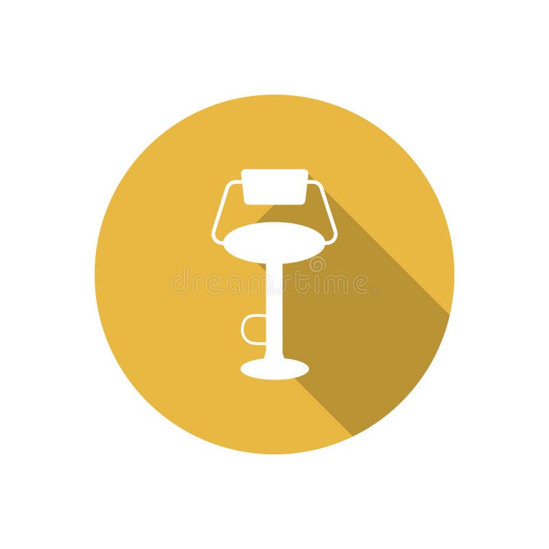 Bar Stool, Flat Style Icons in Circles with Long Shadows Vector Illustration Stock Vector ...