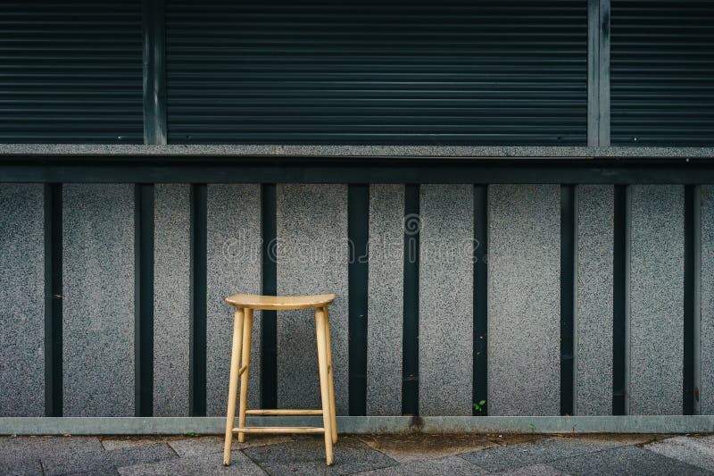 A Bar Stool in Front of the Closed Bar Stock Photo - Image of small ...