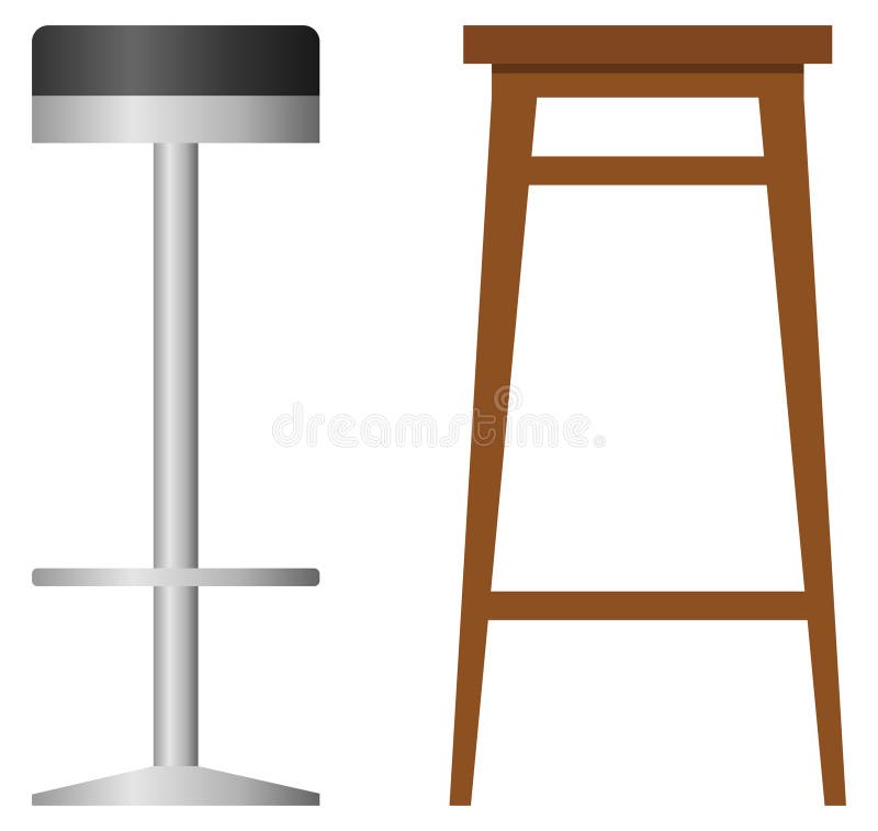 Bar Stool in Cartoon Style Stiker on White Background on Isolated ...