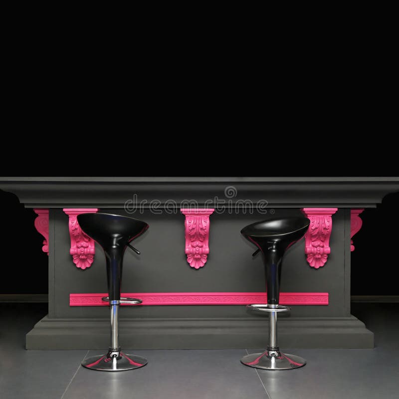 Bar and stools stock image. Image of pink, contemporary - 26211247