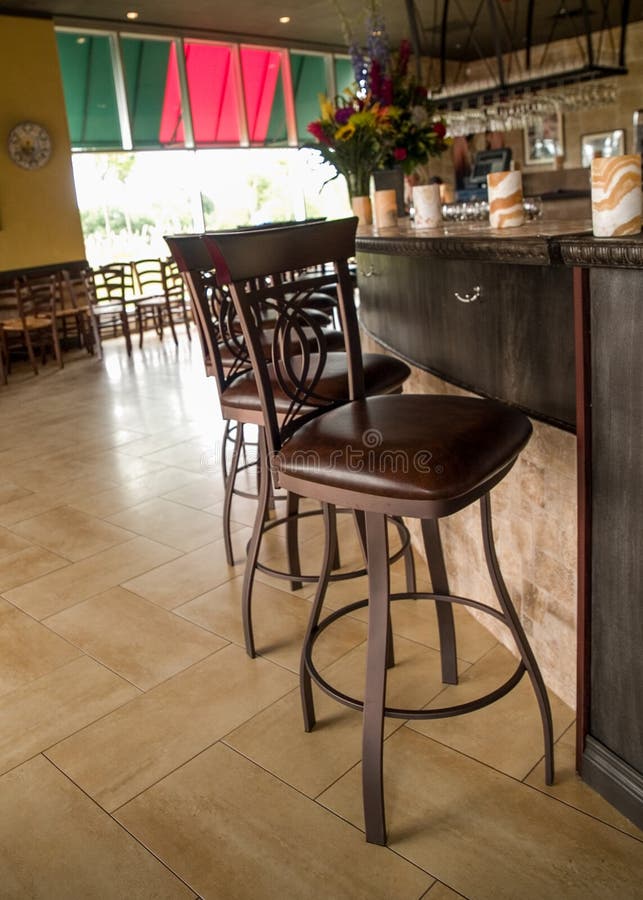 Bar Stools at Italian Restaurant Stock Image - Image of beautiful ...
