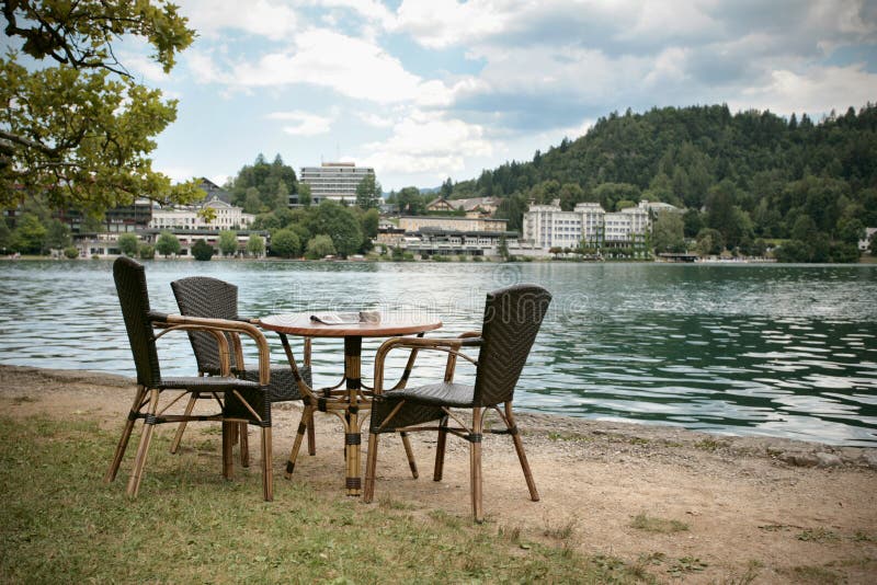 Bar table and chairs stock image. Image of hotel, lake - 15472389