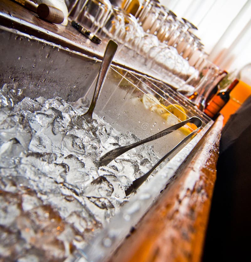 Shakers, Glasses, Stirrers and Strainers at Bar Stock Photo - Image of ...