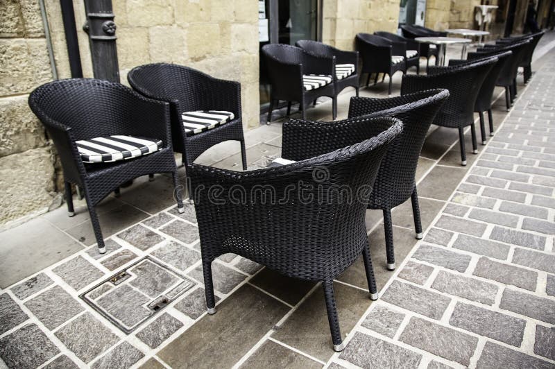 Bar terrace tables stock photo. Image of business, downtown - 160968616