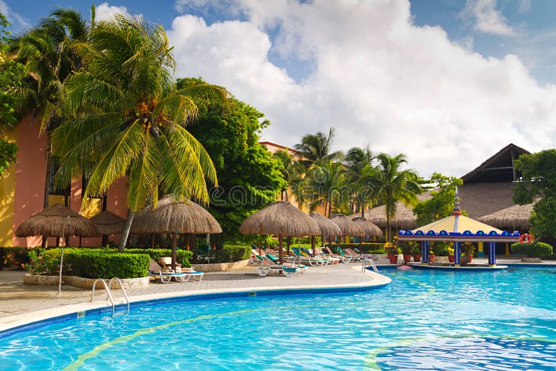 Bar in Tropical Swimming Pool Stock Image - Image of lifestyle ...