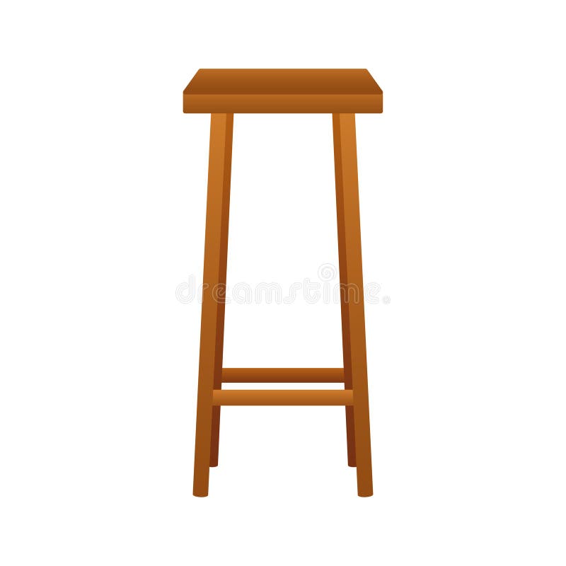 Bar Wooden Stool. Four Legged Stool. Vector Stock Illustration. Stock ...
