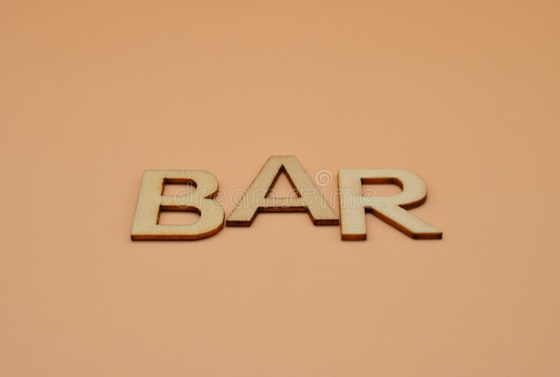 Bar Write on Beige Background Stock Photo - Image of background ...