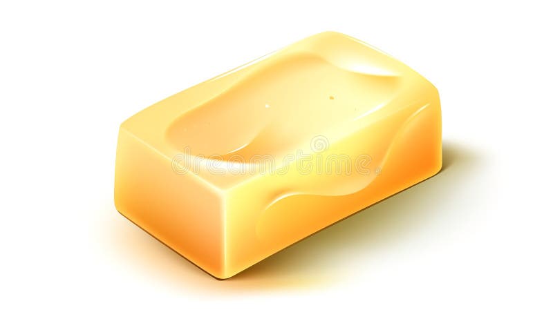 Bar of Yellow Soap Isolated, Generative AI. Stock Illustration ...