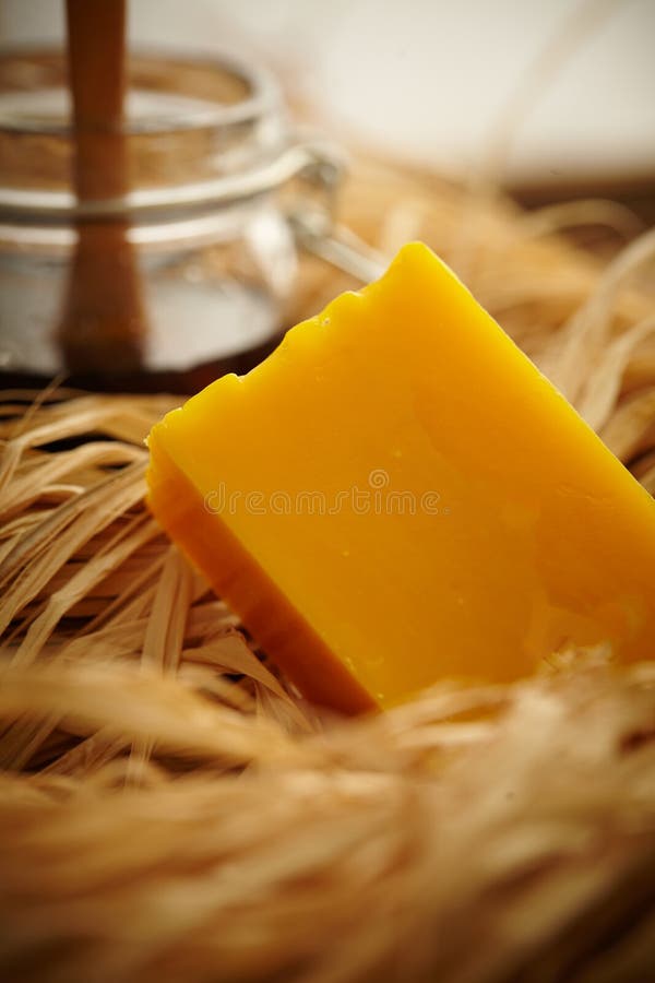 Yellow bar of soap stock photo. Image of indoor, close - 1687920