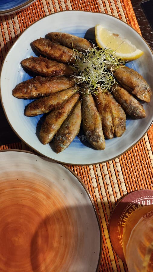 Barabulka Fish at Restaurant on Black Sea Coast Stock Photo - Image of ...