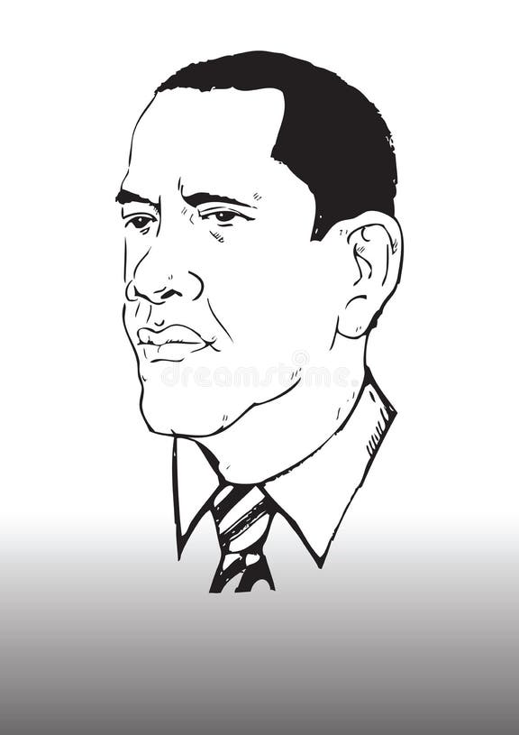Barack Obama drawing editorial stock photo. Illustration of famous ...