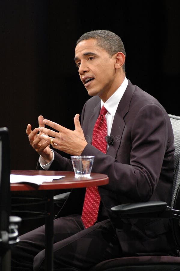 Barack Obama interview editorial stock image. Image of speaking - 7590414