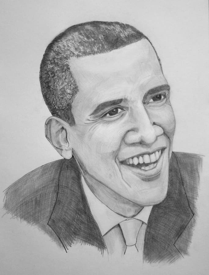 Barack Obama portrait editorial stock photo. Illustration of america ...