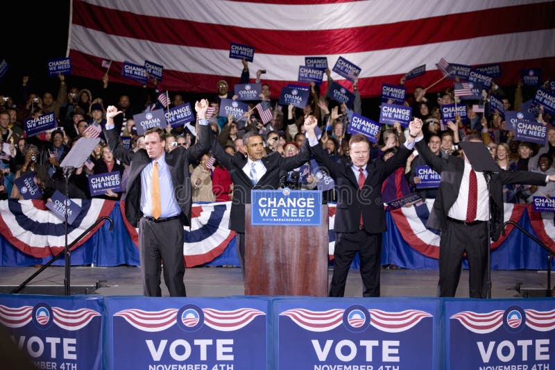 Barack Obama on Stage at Change we Need Editorial Photo - Image of ...