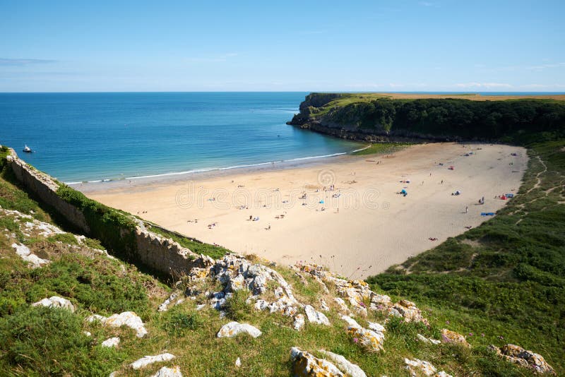 Barafundle Beach,Bay Near Stackpole,Pembrokeshire,Wales,U.K Stock Image ...