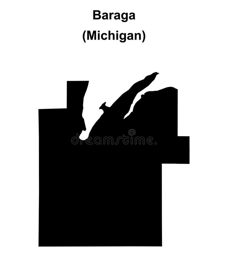 Baraga outline map stock vector. Illustration of vector - 361606840