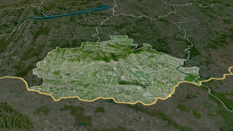 Baranya, Hungary - Highlighted. Satellite Stock Illustration ...