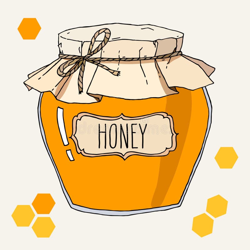 Barattolo Disegnato a Mano Del Miele Illustrazione Vettoriale ...