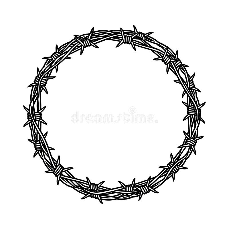 Barb Wire Circle Stock Illustrations – 497 Barb Wire Circle Stock ...