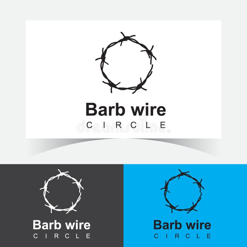 Barb Wire Circle Logo Design Template. Stock Vector - Illustration of ...