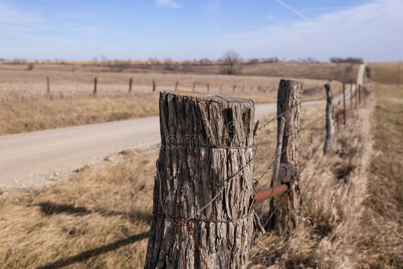 Barb Wire Fences Rural Road Stock Photos - Free & Royalty-Free Stock ...