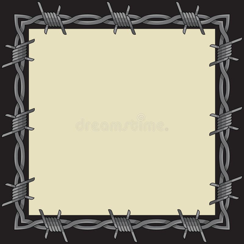 Barb Wire Frame. Vector Illustration Decorative Design Stock Vector ...