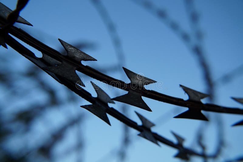 Hurdle or Barb Wire and White Cloud Stock Photo - Image of wire ...