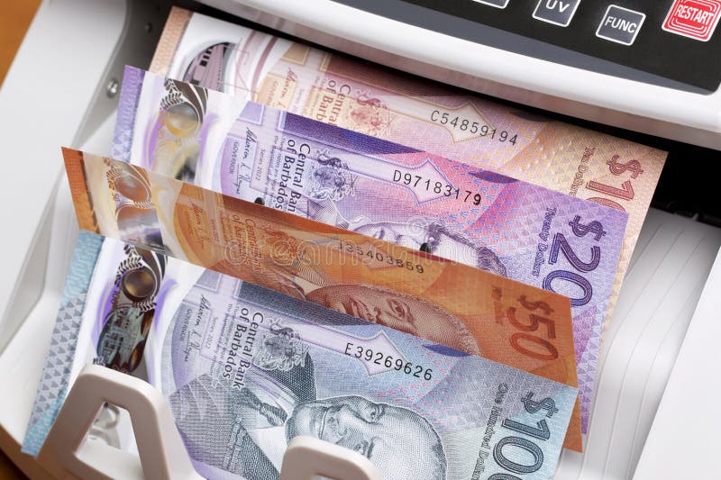Barbadian Dollar in the Counting Machine Stock Image - Image of ...