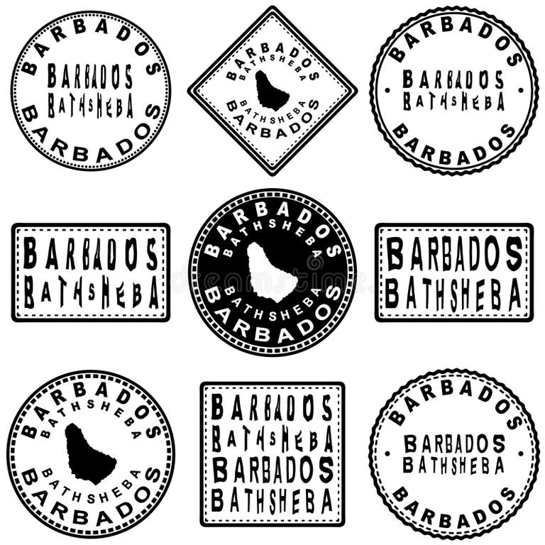 Barbados Bathsheba Seal Map Design Stock Illustration - Illustration of ...