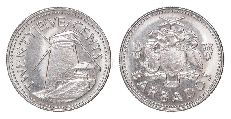 Barbados One Cent Coin on a White Isolated Background Stock Photo ...