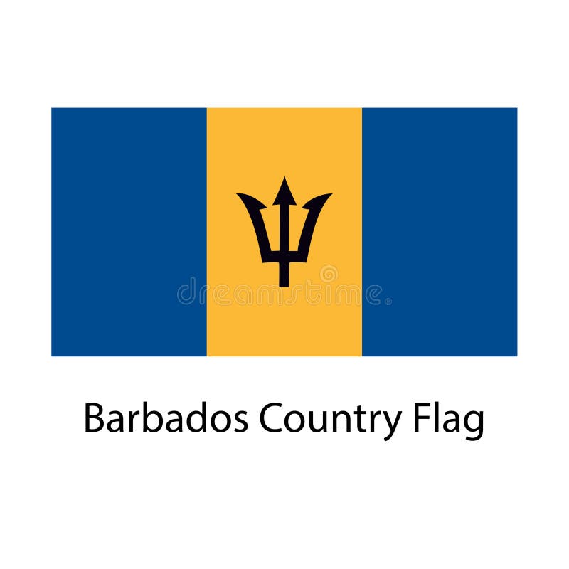 Barbados Country Flag Hand Drawing Illustration Vector Based Drawing ...