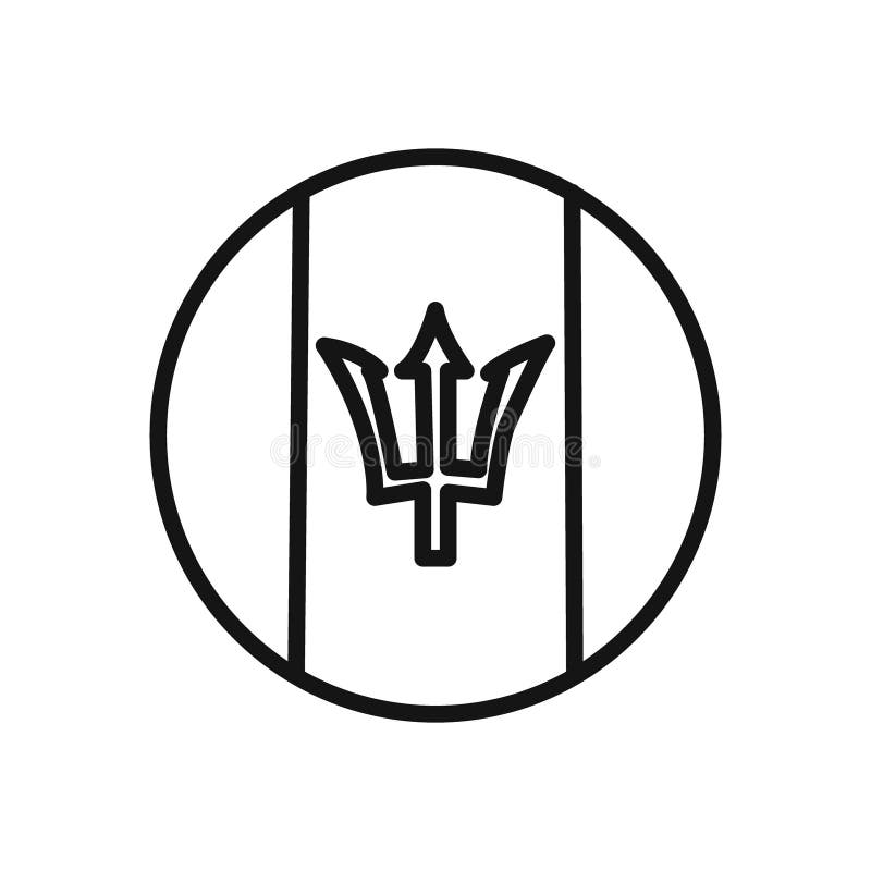 Barbados Country Flag Icon Linear Graphics Set Vector Stock Vector ...