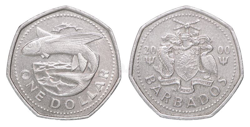 Barbados dollar coin stock photo. Image of dollar, coin - 107868714