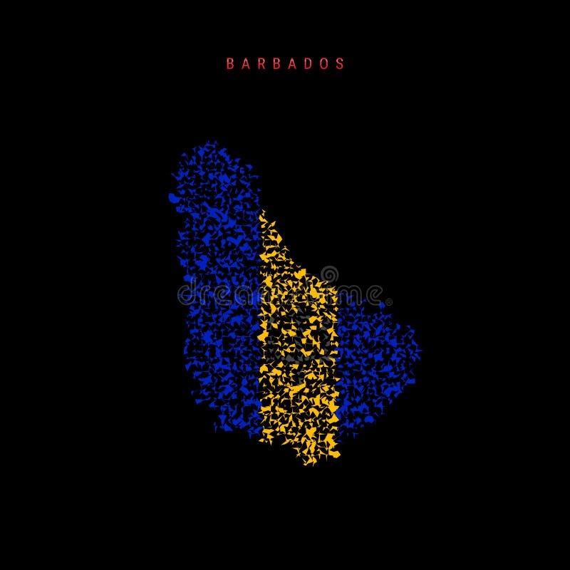 Barbados Flag Map, Chaotic Particles Pattern in the Barbadian Flag ...