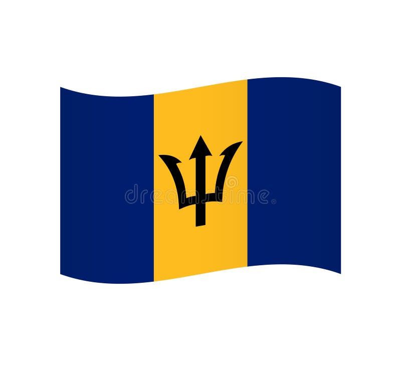 Wavy Vector Flag of Barbados Stock Illustration - Illustration of ...