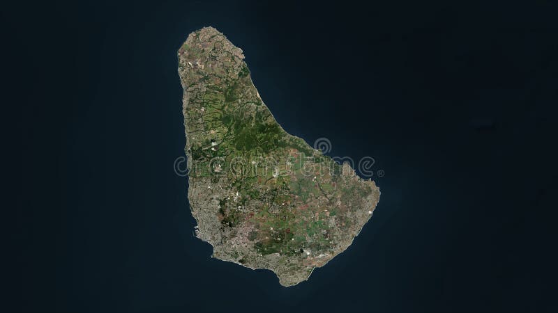 Barbados Highlighted. High-res Satellite Stock Illustration ...